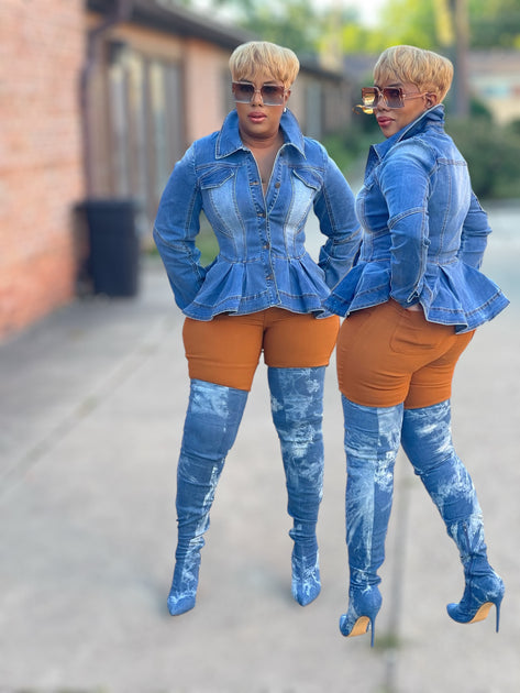 Two Tone Wash Flare Collar Denim Jacket – Pretty Girls Rock Boutique